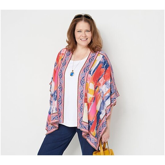 Tolani | Kimonos & Yukatas | Tolani Abstract Painted Print Modal Kimono ...